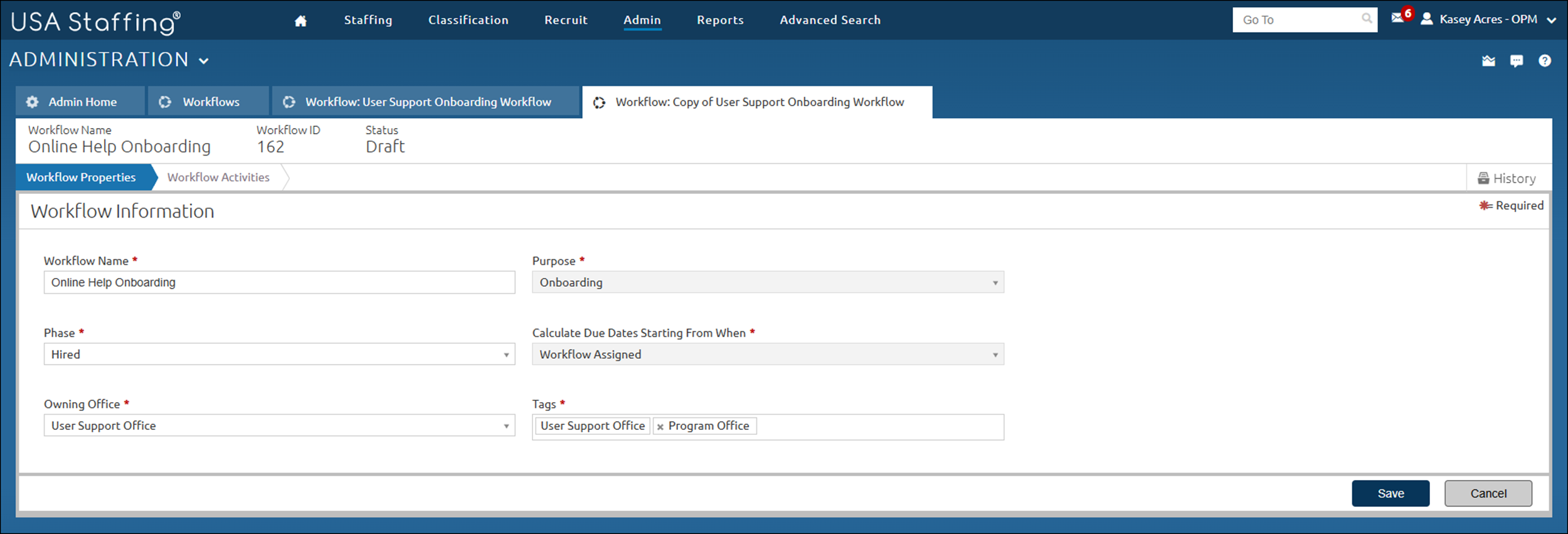 Creating an onboarding workflow – Online Help