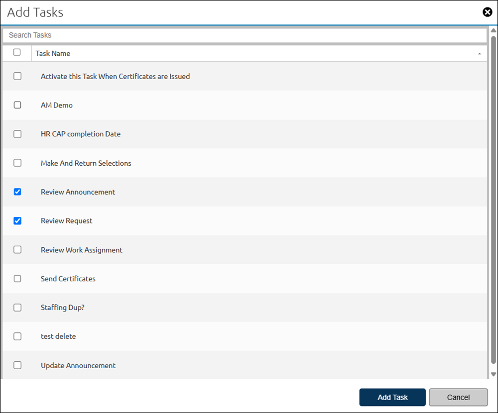 Adding a task to a workflow – Online Help
