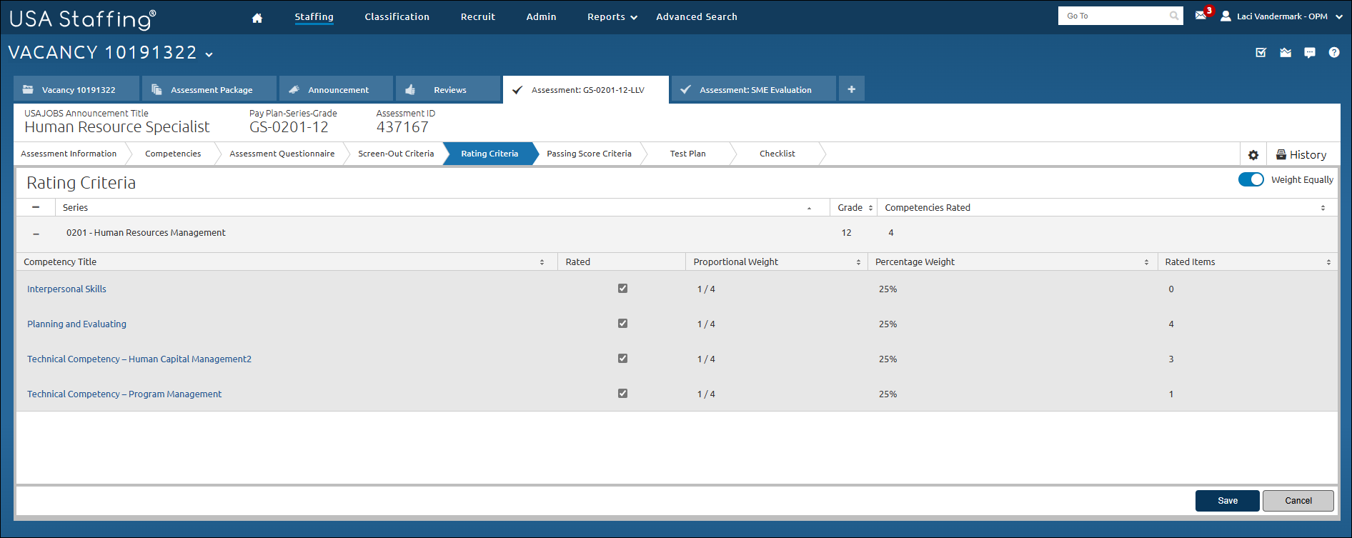 Rating Criteria Overview – Online Help