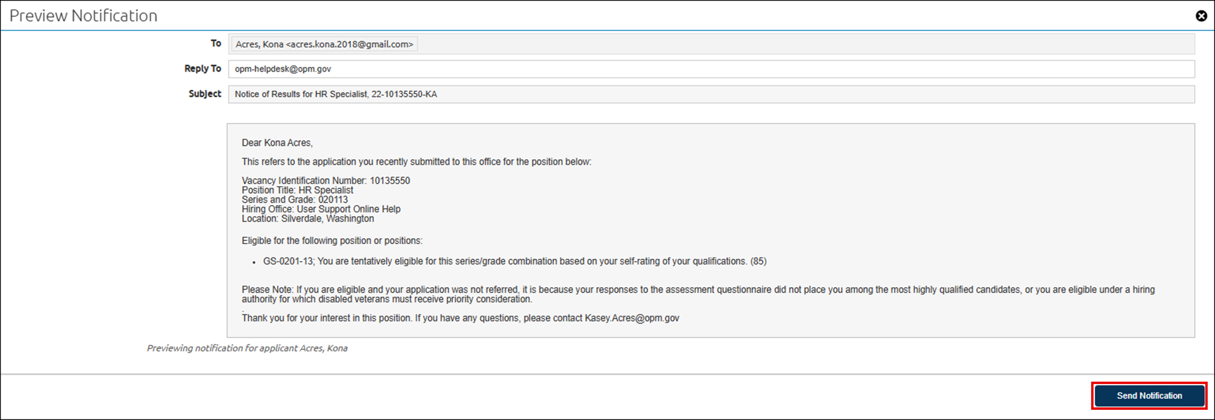 Sending multiple applicants the same notification – Online Help