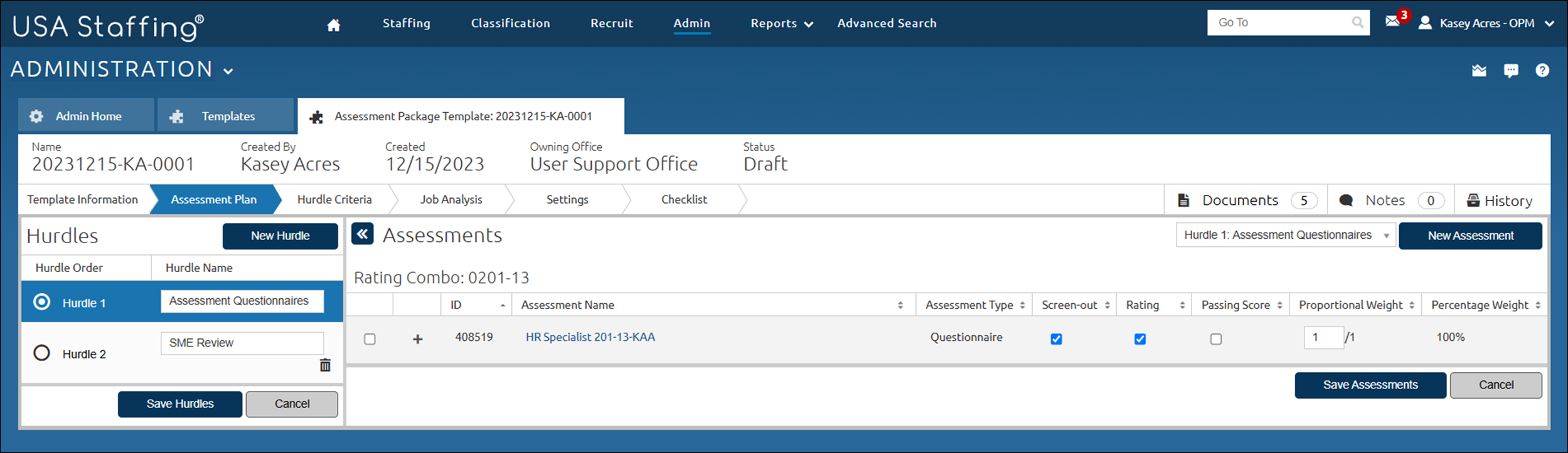 Assessment Package Template - Assessment Plan Overview – Online Help